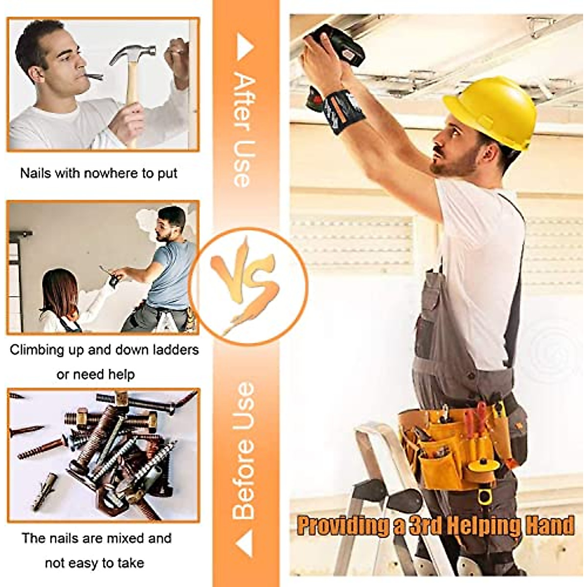 Magnetic Wristband Mens Gifts for Birthday Father's day Christmas, Unique Tool for Holding Screws Gadgets Gift for Dad, Husband, Boyfriend, Handyman mechanics