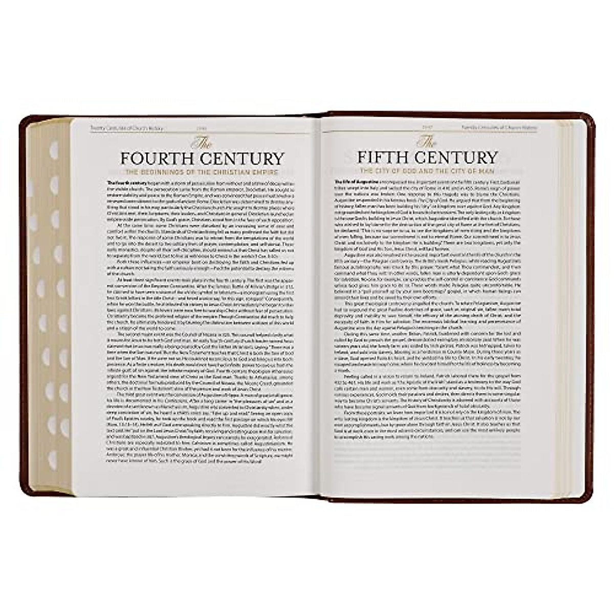 KJV Study Bible, Large Print Faux Leather - Thumb Index, King James Version Holy Bible, Art Nouveau Framed Saddle Tan