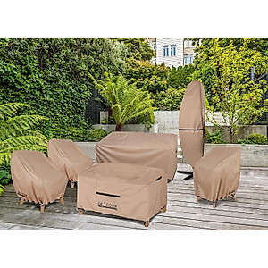 ULTCOVER Waterproof Patio Chair Cover – Outdoor Lounge Deep Seat Single Lawn Chair Cover Fits Up to 35W x 38D x 34H inches