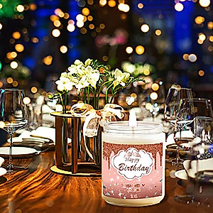 Vlipoeasn Happy Birthday Scented Candle Gifts for Her | Unique Gift for Best Friend Happy Birthday Hidden in Candle | Funny Soy Wax Candles Scents of Vanilla Gift Idea for Sister Mom Coworker 7OZ