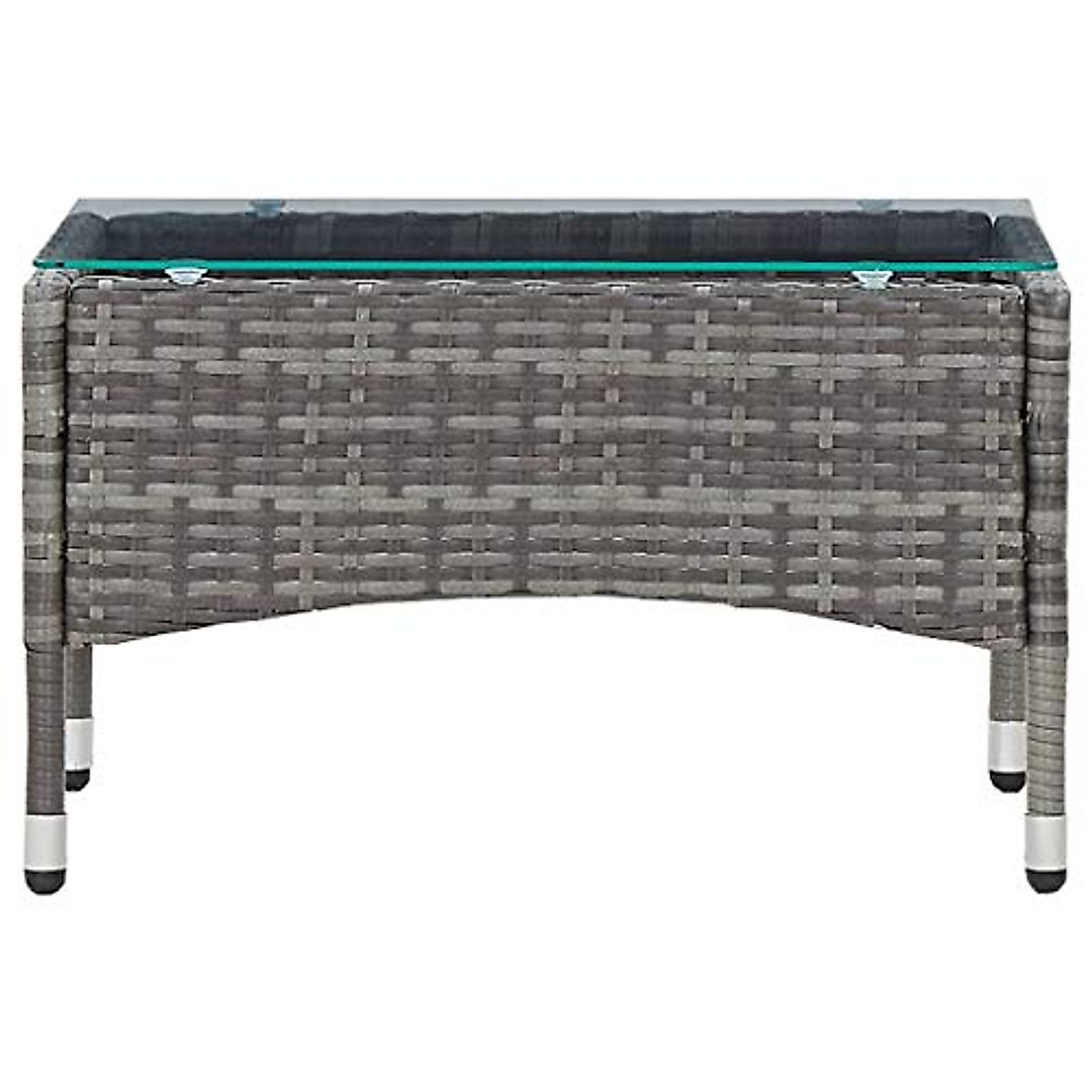 Higsose Coffee Table Gray 23.6"X15.7"X14.2" Poly Rattan，Dining Table，Living Room Tables，Pedestal Coffee Table，Tiny Coffee Table，Bar Table，Coffee Tables for Living Room