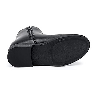 Apakowa Kids Girls Chelsea Boots Fashion Combat Boots Side Zipper Booties (Little Kid/Big Kid)