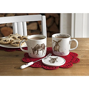 Royal Worcester Wrendale Designs Gentle Jack Mug | 14 Ounce Large Coffee Mug with Donkey Design | Made from Fine Bone China | Microwave and Dishwasher Safe