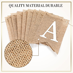 Breling 2 Pieces Burlap Happy Birthday Banner Flags and 2 Pieces Mini LED Fairy Lights Battery Rustic Birthday Banner Garland Bunting for Kid Adult Birthday Party Decoration Fireplace Supplies