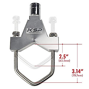 KSP Anti-Theft Jack Mounts fit for Jeep Offroad Roof Rack Front Bumper Bull Bar Roll Cage,High Lift Tube Mounting Adjustable 2.5"-3.14"(Silver)