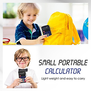 Kanayu 50 Pcs Calculators for Kids Bulk Classroom Supplies Operation Christmas Basic Pocket Calculator Black Mini Small Student with Flip Cover 8 Digit Display Key Ring Portable Back to School Gift