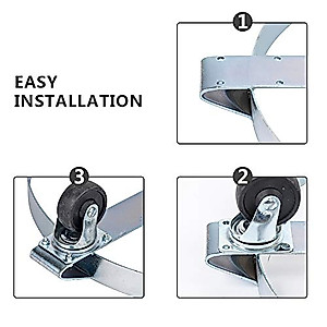 TUFFIOM Heavy Duty Drum Dolly, 1000 lbs. 55 Gallon Barrel Cart, Non-Tipping, Steel, 4 Swivel Casters, Wheeled Hand Truck for Drum Handling Industrial Use (2)
