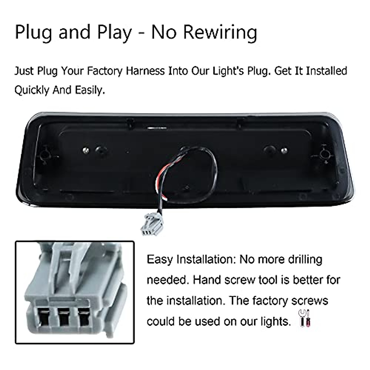 LED Third 3rd Brake Light for 04-08 Ford F150, 07-10 Explorer, 06-08 Lincoln Mark Rear Cargo Lamp High Mount Stop light