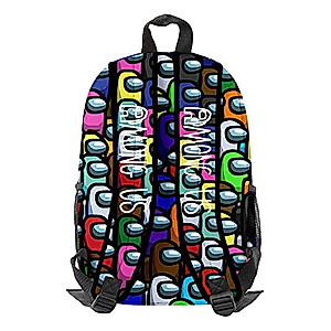 Among us Game Backpack 3D Printed For Kids School Bags Resistant Book Bags for Boys and Girls Daypack (Multicolor 1)