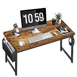 Lufeiya Home Office Desks 47 inch Desk for Bedroom Modern Simple Student Study Table 48 Vintage Writing Computer Desk, Rustic Brown