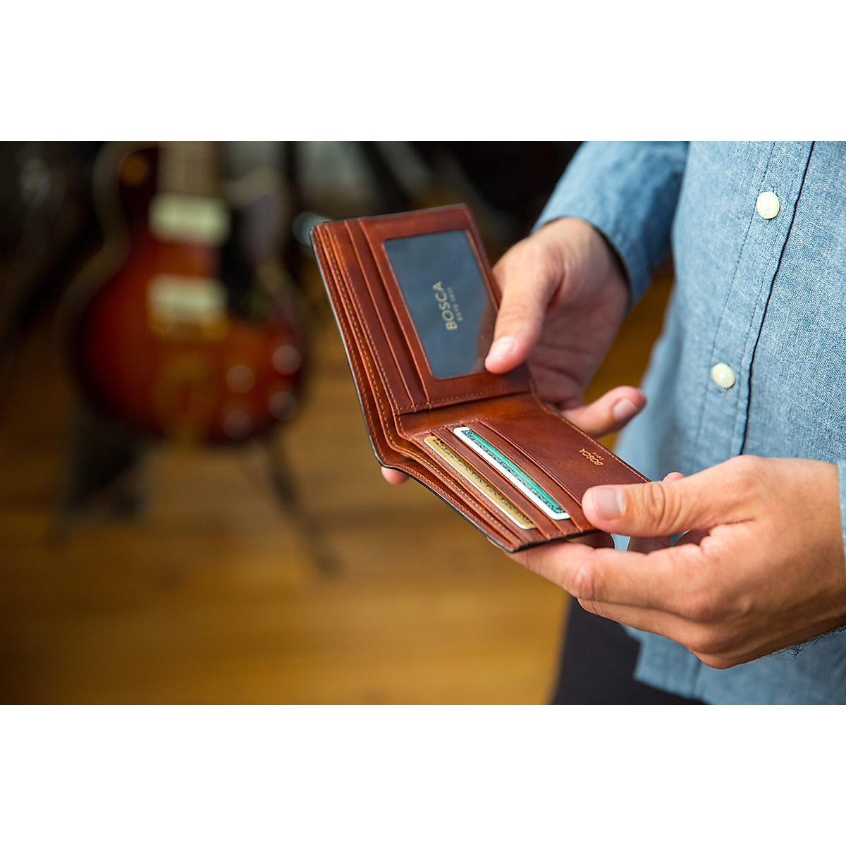 Bosca Men’s Wallet, Dolce Leather Executive I.D. Wallet