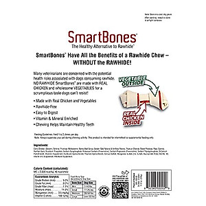 SmartBones Mini Dog Chews, Rawhide Free Chews For Dogs, Made With Real Chicken and Vegetables, 24 Count