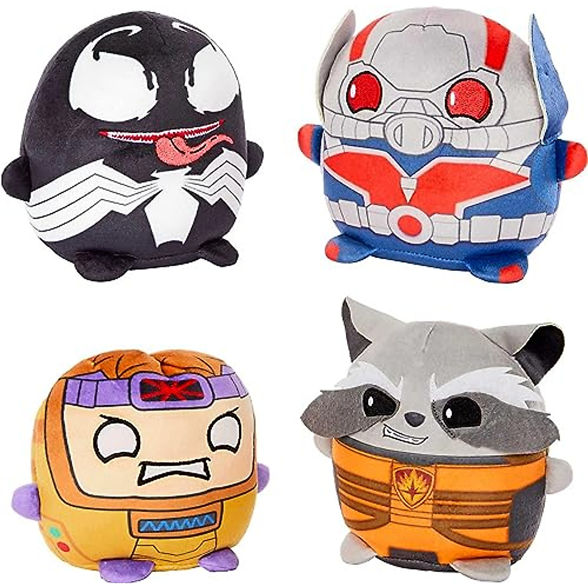Mattel Marvel Cuutopia Set of 4 Plush Figures, Instant Collection of 5-inch Soft Rounded Pillow Toys Inspired by Fan-Favorite Characters