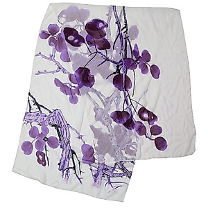 GOFINEE Women Chiffon Long Neck Scarf Head Hair Wrap Soft Lightweight Grape