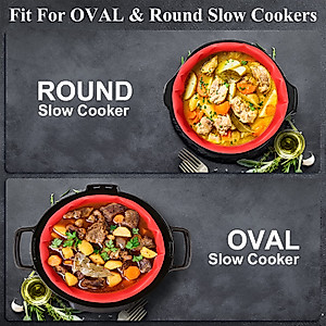 Silicone Slow Cooker Liners Bags-Compatible with Crock Pot 6 QT, Easyjoy For Crock Pot Liners Reusable Divider Bags Fit For 6 Quart Oval & Round Slow Cookers, Leakproof Dishwasher Safe BPA Free, 1PCS