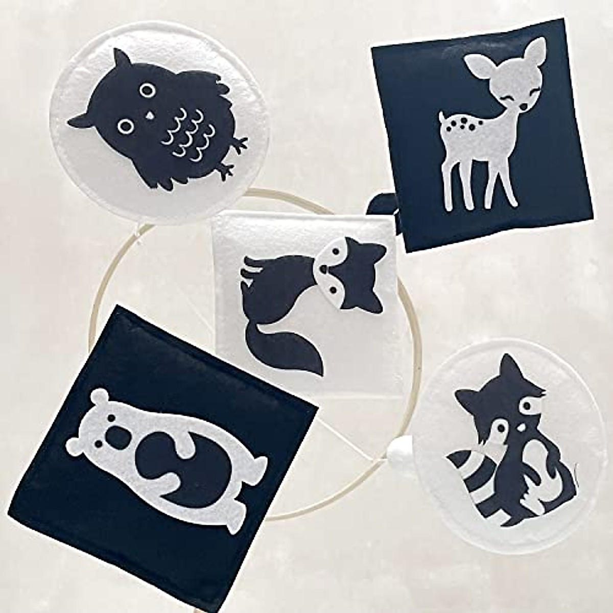 Vlokup Montessori Mobile, Black and White Woodland Baby Crib Mobile, Neutral Nursery Mobile Decoration for Pack N Play, for Baby Boy & Girl