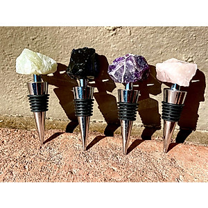 LUXURY NOW - Wine Bottle Stoppers | Champagne Saver Sealer | Natural Crystal Stone | Decorative Crystal Whiskey | Gemstone Preserve for Wedding Gift & Decoration