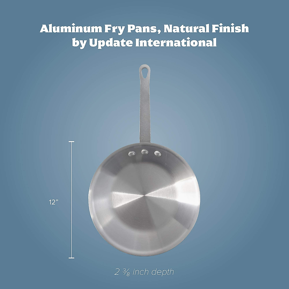 Update International Aluminum Fry Pan 12in Uncoated , Silver
