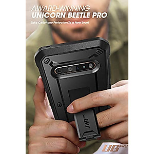 SUPCASE Unicorn Beetle Pro Series Case Designed for LG V60 ThinQ (2020 Release),Full-Body Rugged Holster & Kickstand Case with Built-in Screen Protector (Black)
