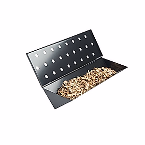 Charcoal Companion Large Nonstick V-Shaped Smoker Box for Gas Grills -- Provides Great Smoky Flavor -- CC4057