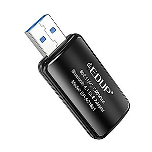 EDUP USB WiFi Bluetooth Adapter, 1200Mbps Dual Band 2.4Ghz / 5Ghz, USB 3.0 WiFi and Bluetooth Receiver Transmitter 2 in 1 Bulit-in Antenna for PC,Desktop,Laptop