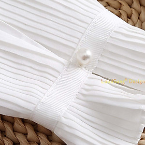 LoudSung False Sleeves Wrist Cuffs Floral Ruffle Layered Lace Cuff Detachable Fake Sleeves for Women Girls