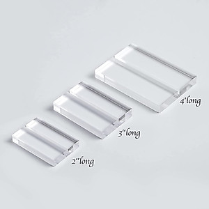 UNIQOOO 3" Clear Acrylic Stand | 10 Pack 3mm Slot Wedding Sign Holders, Perfect for Wedding, Table Number, Exhibition, Office, Restaurant, Business