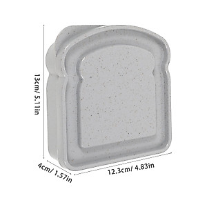 CALLARON 4 Pcs Sandwich Keeper, Reusable Sandwich Containers, Toast Shape Bread Box with Lid, Portable Sandwich Box, Food Fresh Keeping Box, Sandwich Containers for Lunch Boxes 4.8 x 5.1 inch