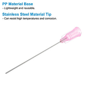PATIKIL 20Ga x 2 Inch Dispensing Needle Tips, 10Pcs Stainless Steel and Plastic Glue Needle Tube Blunt Tips with Luer Lock for Glue Oil Applicator, Light Pink