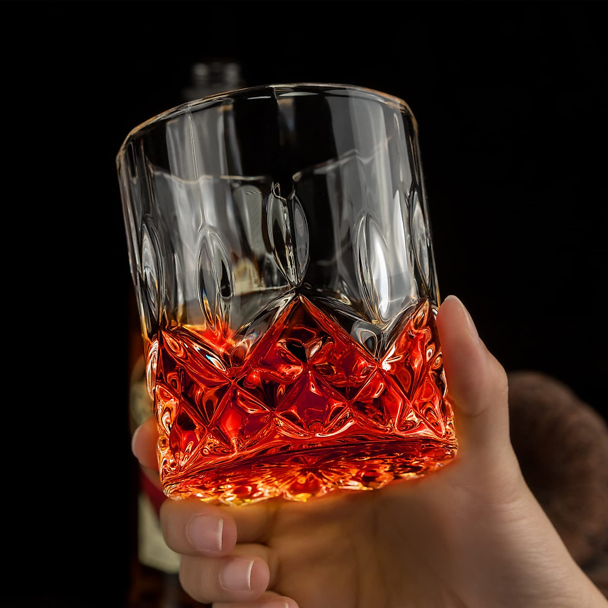 calliva von Old Fashioned Whiskey Glasses Set of 6, Heavy Crystal Rocks Glass In Gifts Box. Large 10oz Lowball Bar Tumbler for Bourbon Scotch Whisky Cocktail Drinking