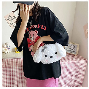 Kawaii Frog Purse for Women, Cute Lolita Anime Plush Purse for Women, Soft Fluffy Frog Crossbody Bag With Chain Strap (Green)