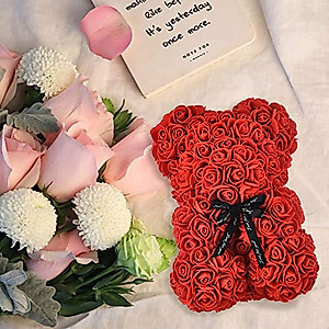 Mother's Day Rose Bear Mothers Day Rose Teddy Bear Mom Gifts Valentines Day Gifts For Her , Mother Day Unique Gifts Mom Birthday Gifts For Women Girlfriend Anniversary Christmas Valentines Gifts (Red)