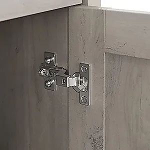 Bush Furniture Salinas L-Shaped Storage | Study Table with Drawers & Cabinets | Home Office Computer Desk, 60W, Driftwood Gray