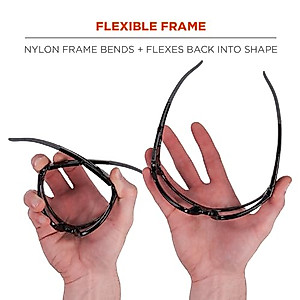 Ergodyne Skullerz Loki Convertible Polarized Safety Sunglasses, Smoke Lens-Includes Gasket and Strap to Convert to Goggle, Polarized Smoke Lens, Black Frame