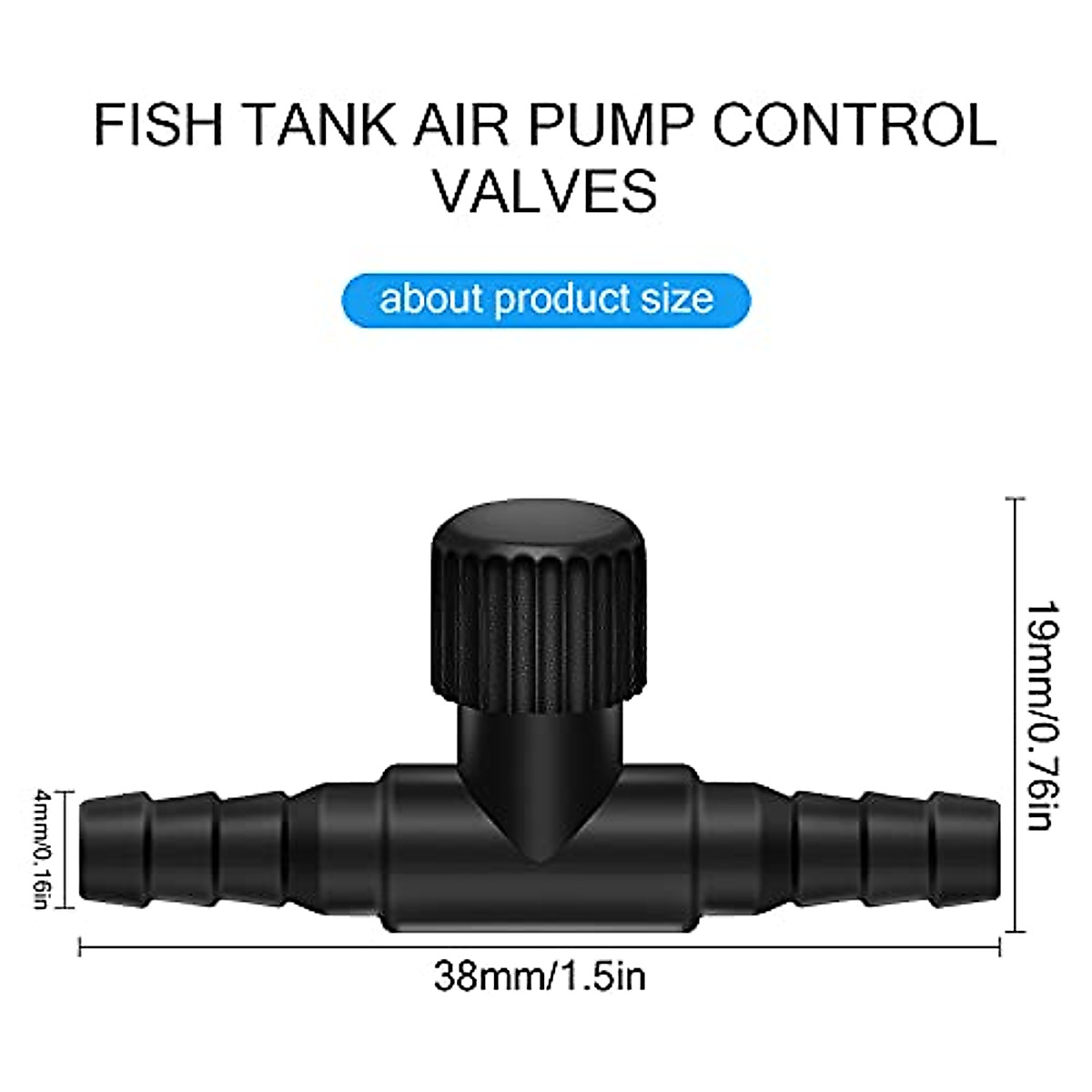 30 Pieces Aquarium Air Valve, Air Pump Control Valves Air Pump Single Way Plastic Air Flow Control Regulator for 4 mm Hose Air Line Tubing Connector