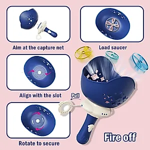 2PCS Flying Disc Toy for Boys Ages 2-4-5-7-8-10-13 Stocking Stuffers, Outdoor Handheld Games For Kids, Boys Girls Outdoor Flying Launcher Toys