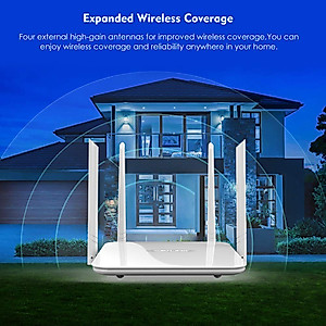 Gigabit WiFi Router,WAVLINK Home Router 1200Mbps WiFi Router,High Power Wireless Wi-Fi Router,Dual Band 5Ghz+2.4Ghz with 2 x 2 MIMO 5dBi Antennas Internet Router
