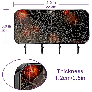 Dragon Sword Coat Rack Wall Mounted, 4 Tri Hooks for Hanging Coats,Wall Coat Hanger, Decorative Iron Hooks for Coat Hat Towel, Bathroom Kitchen (Halloween Spider Web)