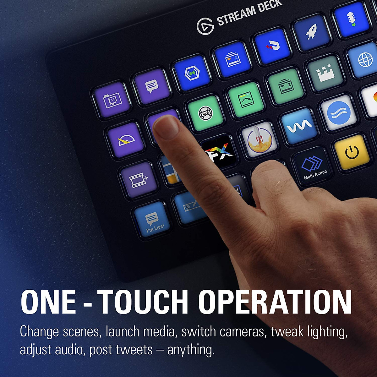 Elgato Stream Deck XL – Advanced Studio Controller, 32 macro keys, trigger actions in apps and software like OBS, Twitch, ​YouTube and more, works with Mac and PC