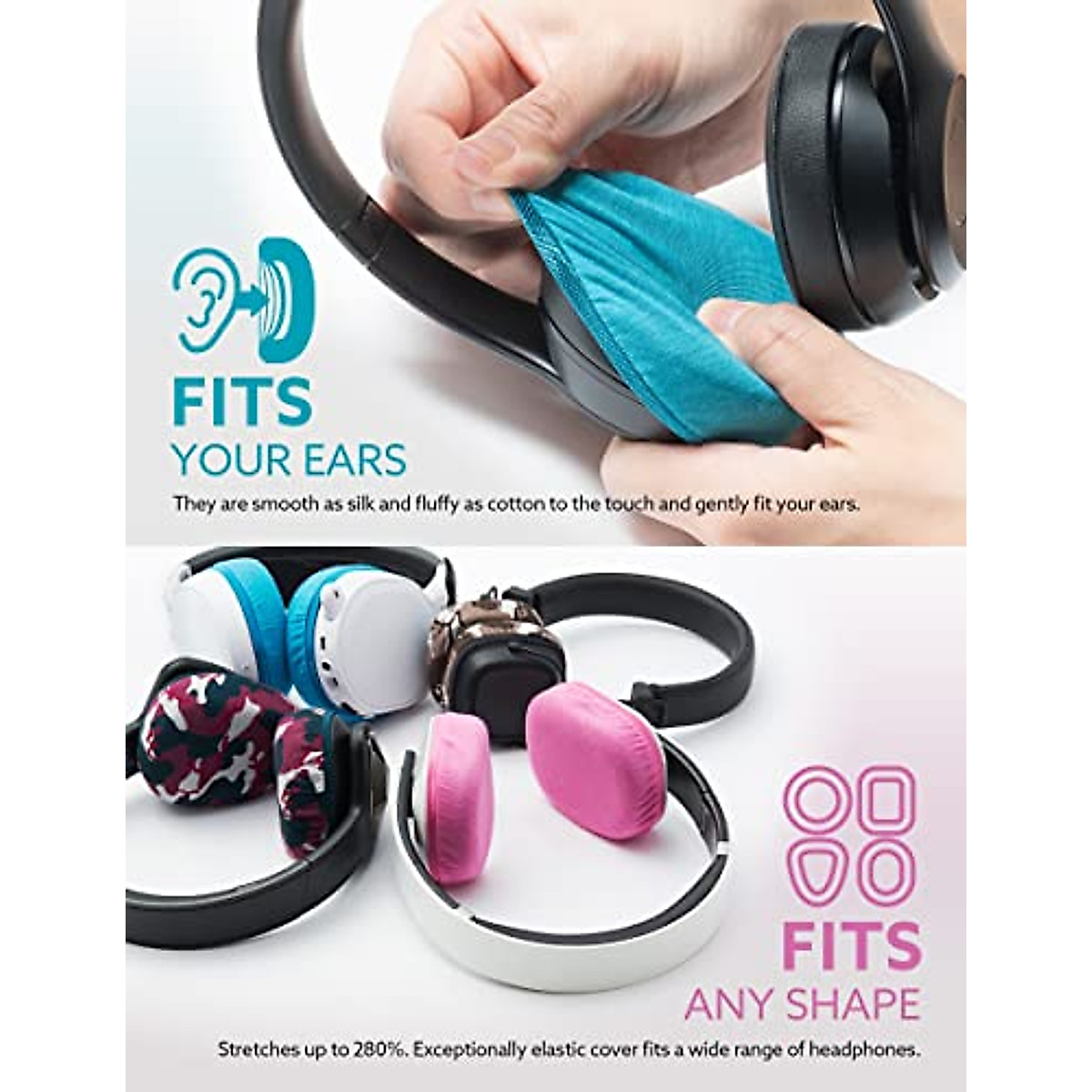 for Earpads Repair & Protection | Mimimamo Super Stretch Headphone Cover M Size (Black) May not fit All Headphones. Please Confirm Compatibility on Mimimamo's Website