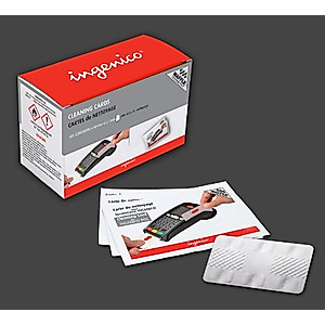 Ingenico Card Terminal Cleaning Card Featuring Waffletechnology, 40 Cards Per Box