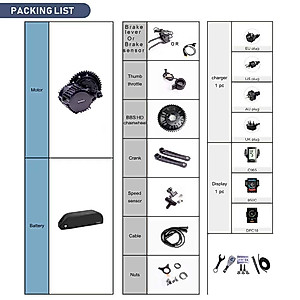 BAFANG Mid Drive Motor Kit 750W Electric Bicycle Conversion Kits 8fun BBS02B for eBike Central Engine with 48v 52v Lithium Li-ion Battery and Display(Optinal) for Mountain Bike