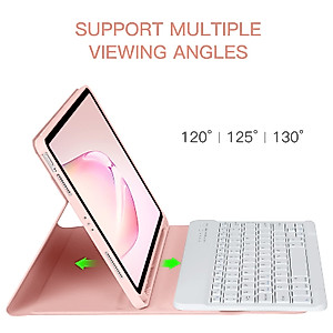 BQSS Keyboard Case for iPad Air 11 Inch (M2) 2024 Wireless Keyboard Case for iPad Air 10.9 Inch 5th/4th Generation 2022 Detachable for iPad air 4th 2020 for iPad Pro 1st Case with Pencil Holder Pink