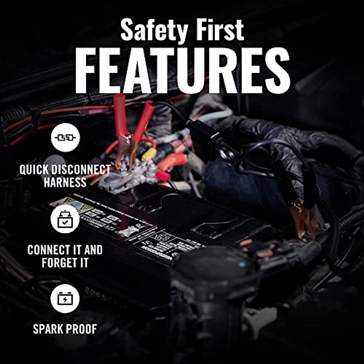 Battery Tender Alligator Clips Accessory Cable with Quick Disconnect Harness for Battery Tender Battery Chargers and Maintainers