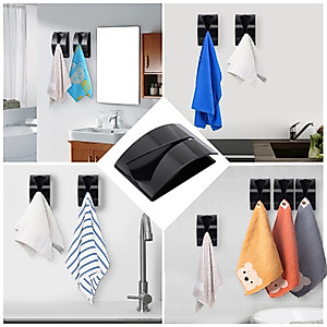 NANASO 4 Pcs Kitchen Towel Holder Grabber Self Adhesive, Stainless Steel Kitchen Dish Towel Hook,Wall Mount Non-Drilling Hand Towel Hanger Towel Holders for Bathroom Kitchen Cabinet