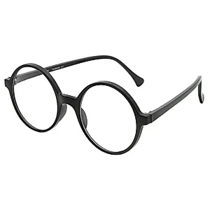 grinderPUNCH Costume Glasses | Thin Round Nerd Halloween Eyeglasses | Wizard Glasses | Adults (Black)