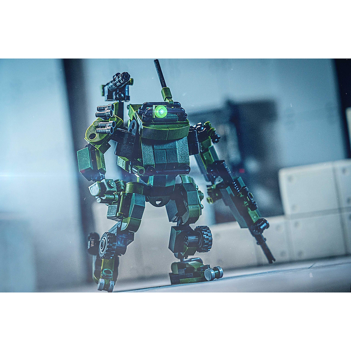 MyBuild Mecha Frame Armed Forces 7002 - Ajax Mech and Army Vehicle Building Toy Military Themed Builing Brick Set