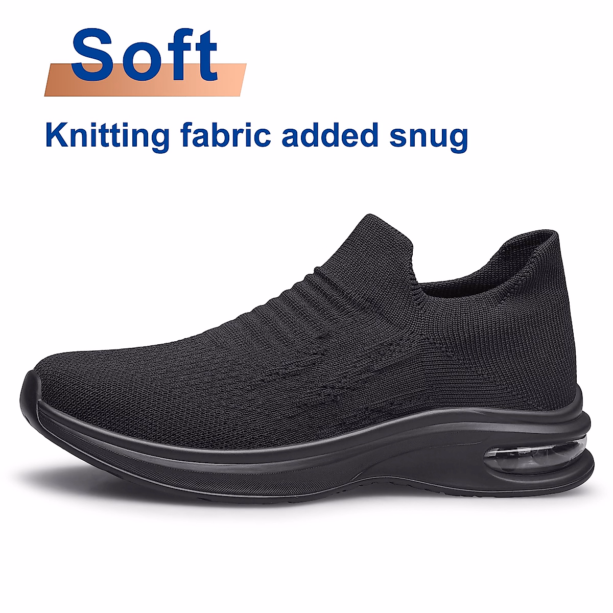 YHOON Womens Walking Shoes Non Slip Running Shoes Breathable Workout Shoes Lightweight Gym Sneakers Zapatos para Mujer Black Size 9.5