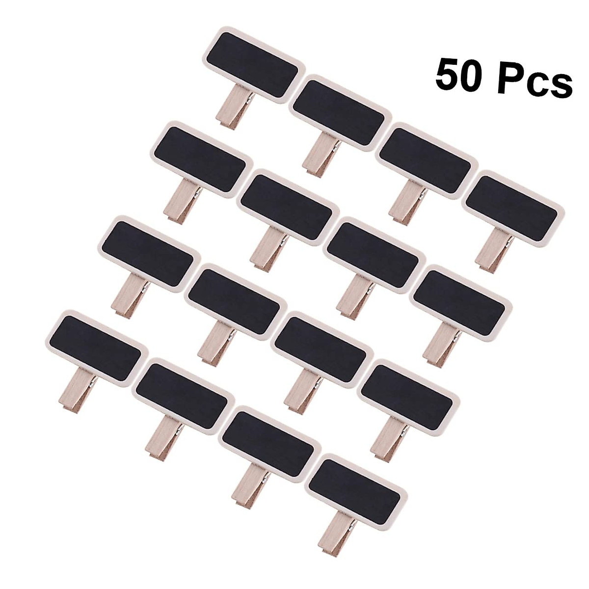 50pcs Mini Blackboard Wooden Clips Blackboard for Kids Message Board Small Blackboard