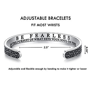 Gifts for Teenage Girls Women Christmas Stocking Stuffers Girls Jewelry 12 14 16 Year Old Girl Birthday Gift Ideas Cute Stuff Valentines Day Be Fearless Inspirational Bracelets Graduation Senior 2023